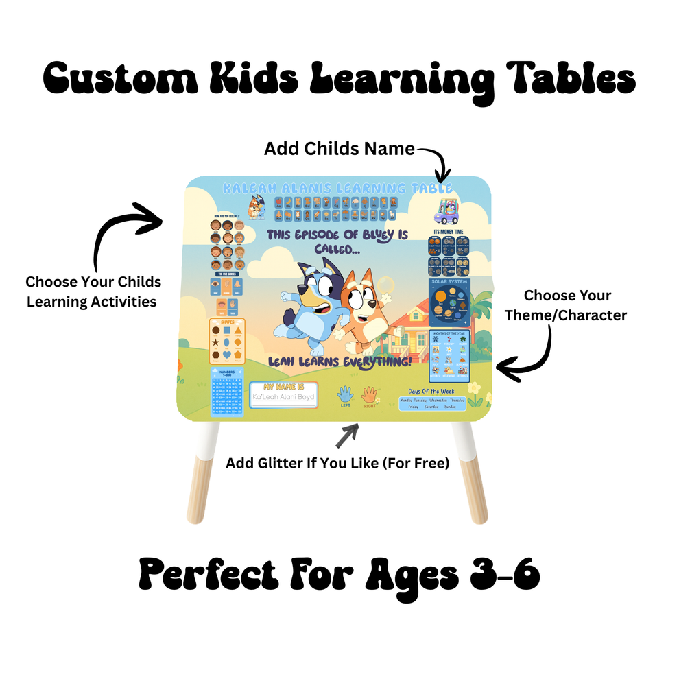 Custom Kids Learning Tables | Personalized Educational Table for Toddl ...